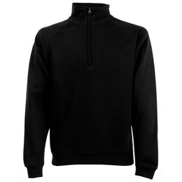 Fruit of the Loom Herren Zip Neck Sweatshirt Top (Schwarz)
