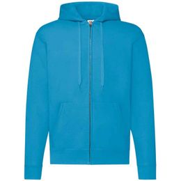 Fruit of the Loom - "Classic" Kapuzenpullover, Mit Rei&szlig;verschluss f&uuml;r Herren (Azurblau)