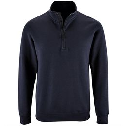 SOLS Herren Stan Kontrast Zip Neck Sweatshirt (Franz&ouml;sisch Navy)