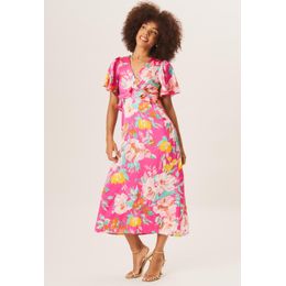 Midikleid mit Engels&auml;rmeln und Blumendruck