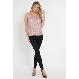 Pailletten V-Ausschnitt Cami Top