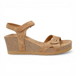 Panama Jack Damen Keilbark Braune Wildledersandalen &ndash; Julia B74