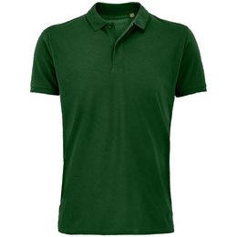 SOLS Herren Planet Pique Bio-Poloshirt (flaschengr&uuml;n)