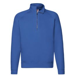 Fruit of the Loom - "Premium" Sweatshirt mit kurzem Rei&szlig;verschluss f&uuml;r Herren/Damen Unisex Raglan&auml;rmel (K&ouml;nigsblau)