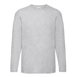 Fruit of the Loom - "Valueweight" T-Shirt f&uuml;r Herren/Damen Unisex Lang&auml;rmlig (Grau)