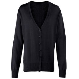 Premier - Strickjacke V-Ausschnitt f&uuml;r Damen (Schwarz)