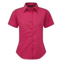 Premier Damen Kurzarm Popeline Bluse / Arbeitshemd (Hot Pink)