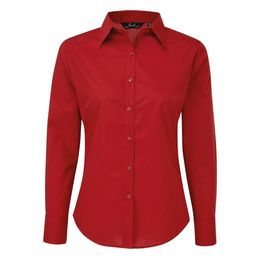 Premier - Hemd f&uuml;r Damen Lang&auml;rmlig (Rot)