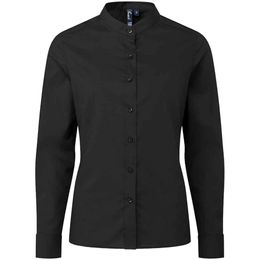 Premier - Formelles Hemd Opa-Kragen f&uuml;r Damen (Schwarz)