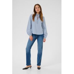 Kaffe Langarm-Bluse KAmilina Baggy fit blue white