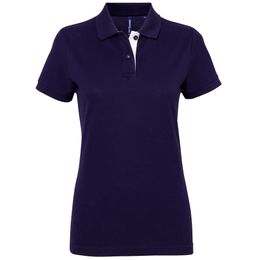 Asquith & Fox - Kontrast-Poloshirt - Damen (Marineblau/Wei&szlig;)