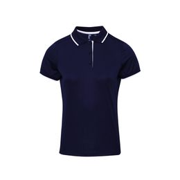 Premier Womens/Ladies Contrast Coolchecker Polo Shirt (Marine/Wei&szlig;)