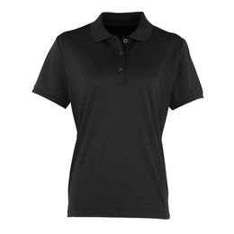 Premier - "Coolchecker" Poloshirt f&uuml;r Damen (Schwarz)