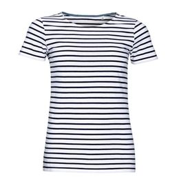 SOLS Womens/Ladies Miles Striped Short Sleeve T-Shirt (Wei&szlig;/Navy)