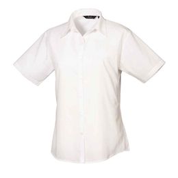 Premier - Bluse f&uuml;r Damen kurz&auml;rmlig (Wei&szlig;)