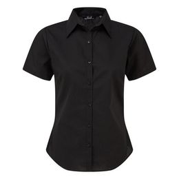 Premier Kurzarm-Popeline-Bluse / Schlichte Arbeitshemden (Schwarz)