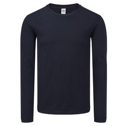 Fruit of the Loom - "Iconic" T-Shirt f&uuml;r Herren/Damen Unisex Lang&auml;rmlig (Marineblau)