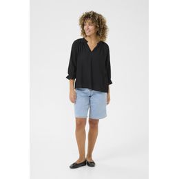 Cream Langarm-Bluse Regular fit black