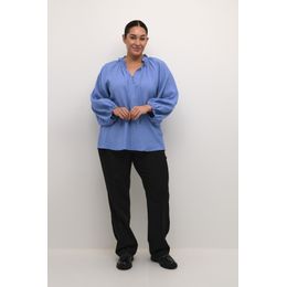 Kaffe Langarm-Bluse Regular fit Ebb and Flow blue
