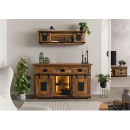 Sideboard Mango / Altholz 150x45x90 natur lackiert RAILWAY LUX #100