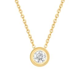 Kette mit Anh&auml;nger ONE ELEMENT "Collier Halskette aus 585 Gold - 45 cm", gold, Halsketten, Damen, 45cm, 0,5, Diamanten Gelbgold 585 Gold, Diamanten, Gelbgold 585, Gold, mit 1 Lab Grown Diamant 0,5 ct