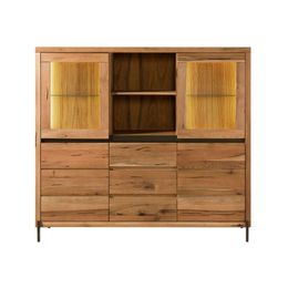 Highboard Wild-/Zerreiche 160x47x145 natur ge&ouml;lt MONTREUX LUX #105
