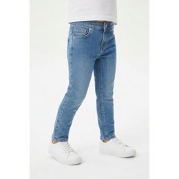 Jeansleggings Tom Tailor, M&auml;dchen, Gr. 128, N-Gr, blau (used mid stone blau denim), Denim/Jeans, Obermaterial: 70% Baumwolle, 27% Polyester, 3% Elasthan, unifarben, slim fit normal, Jeans, in Slim fit- Passform