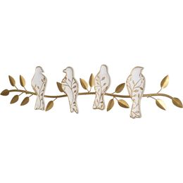 Wanddekoobjekt "Wanddekoration", gold (goldfarben), B:78cm H:19cm T:3cm, Metall, HOFMANN LIVING AND MORE, Wanddekoobjekte, Material-Mix Holz und Metall