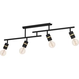 Eglo Deckenleuchte "LURONE", schwarz (schwarz, messingfarben), H: 27cm, 1 Stk., Leuchten, Deckenleuchte in schwarz und messing aus Stahl - exkl. E27 - 10W, Deckenspot Deckenstrahler