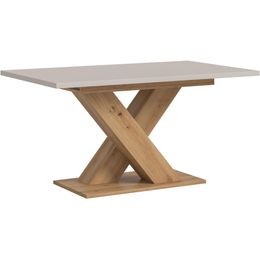 Esstisch Home Affaire "Motus, ausziehbar 150 -190 cm, inklusive 40 cm Einlegeplatte", braun (artisan eiche nachbildung, kaschmir, artisan eiche nachbildung, kaschmir), B:150cm H:76cm T:90cm, Tische, Esstisch, X-Gestell mit Bodenplatte, Tisch, K&uuml;chentisch, Esszimmer, K&uuml;che