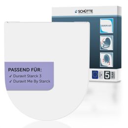 Sch&uuml;tte WC-Sitz SCH&Uuml;TTE "Duroplast, WHITE D-Form PRO 8", wei&szlig;, B:37,4cm H:5cm L:43cm, Duroplast, WC-Sitze, mit Absenkautomatik und Schnellverschluss