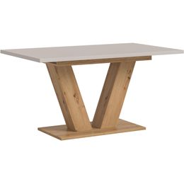 Esstisch Home Affaire "Motus, ausziehbar 150 -190 cm, inklusive 40 cm Einlegeplatte", artisan eiche nachbildung, kaschmir, artisan eiche nachbildung, kaschmir, B:150cm H:76cm T:90cm, Tische, Esstisch, V-Gestell mit Bodenplatte, Tisch, K&uuml;chentisch, Esszimmer, K&uuml;che