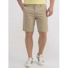 Shorts Lerros "Bequeme Shorts aus Baumwolle mit Stretchanteil, gro&szlig;e Gr&ouml;&szlig;en", Herren, Gr. 42, beige (gravel beige), 98% Baumwolle, 2% Elasthan, Hosen Shorts