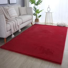 Hochflor-Teppich Ayyildiz Teppiche "POUFFY 5100", rot, B:240cm H:20mm L:340cm, Polyester, Teppiche, L&auml;ufer, weicher glatter Softflor, Kaninchen Fell Haptik, waschbar