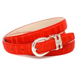 Anthoni Crown Damen Lederg&uuml;rtel 2 cm G&uuml;rtel aus innovativem Leder in 3D-Optik rot 100