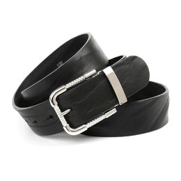 Anthoni Crown Damen Lederg&uuml;rtel Volllederg&uuml;rtel in schwarz schwarz 105