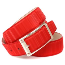 Anthoni Crown Damen Lederg&uuml;rtel in schillernder 3D-Optik rot 90