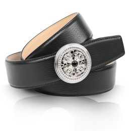 Anthoni Crown Damen Lederg&uuml;rtel mit Koppelschlie&szlig;e schwarz 80