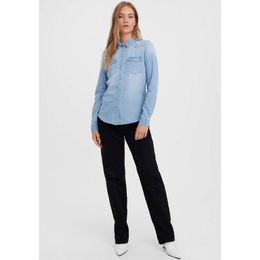 V&eacute;ro Moda Vero Moda Damen Jeansbluse &raquo;VMMARIA LS DENIM SLIM SHIRT MIX NEW&laquo; blau XS