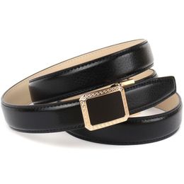 Anthoni Crown Damen Lederg&uuml;rtel in schmaler Form schwarz 110