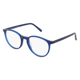 Fielmann JIL 005 RN RILEY Brille Unisex | Fassung: Vollrand, Panto, Blau Transparent