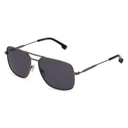 Fielmann MI 032 SUN FA | Herren-Sonnenbrille | Fassung: Vollrand, Quadratisch, Edelstahl, Gun Dunkel | Glasfarbe: Grau