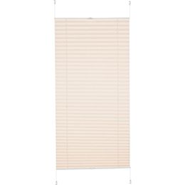 K-home Plissee &raquo;Klemmfix Pisa&laquo; verdunkelnd energiesparend ohne Bohren verspannt beige Obermaterial: 100% Polyester 130cm, zweiseitig verschiebbar, 