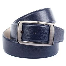 Anthoni Crown Damen Lederg&uuml;rtel mit Schlie&szlig;e in schwarz-metallic blau 100