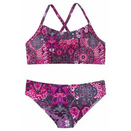 Buffalo M&auml;dchen Bustier-Bikini &raquo;Shari Kids&laquo; mit verspieltem Print lila 122/128, N-Gr