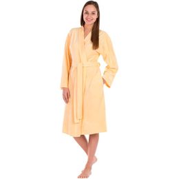 Framsohn frottier Damenbademantel &raquo;Jersey&laquo; besonders leicht, Reisebademantel gelb Jersey XL L: 105cm