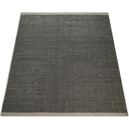 Paco Home Wollteppich &raquo;Kasko 300&laquo; rechteckig 12 mm H&ouml;he Handweb, Flachgewebe, reine Wolle, handgewebt, hochwertig verarbeitet grau Baumwolle, Wolle B : 60cm 1 