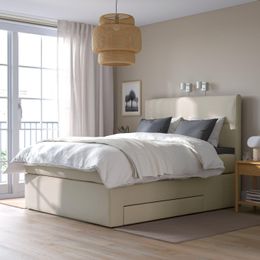 IKEA HEMFJ&Auml;LLET Boxspringbett mit Bettkasten