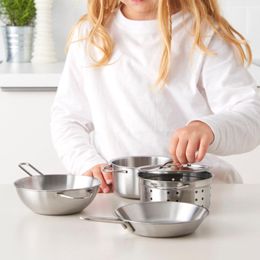 IKEA DUKTIG Topf-Set f&uuml;r Kinder 5-tlg.