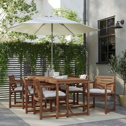 IKEA N&Auml;MMAR&Ouml; Tisch+6 Armlehnst&uuml;hle/au&szlig;en